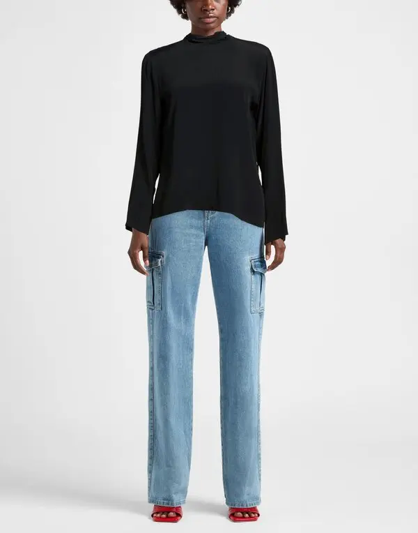 OTTOD'AME Georgette Turtleneck Long Sleeve Top