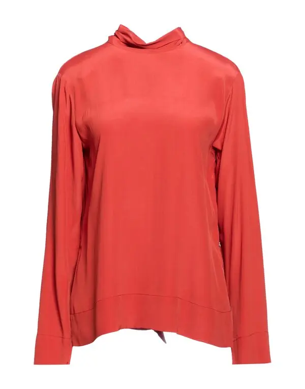 OTTOD'AME Georgette Turtleneck Long Sleeve Top