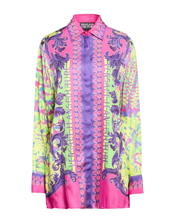 Versace Multicolor Viscose Twill Oversized Shirt