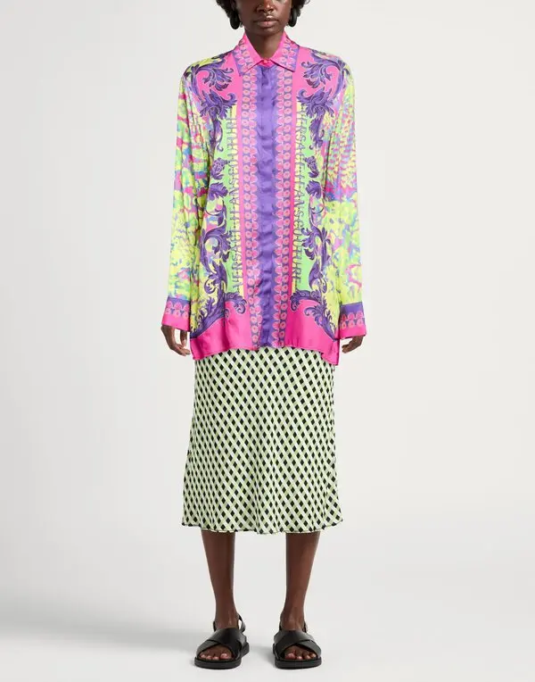 Versace Multicolor Viscose Twill Oversized Shirt