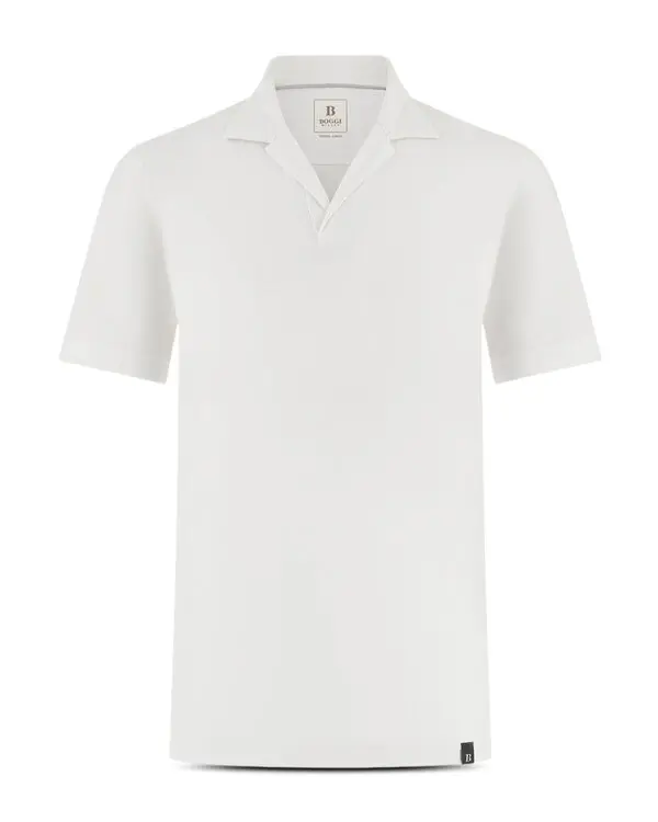 Boggi Milano Linen Blend Polo Shirt - White