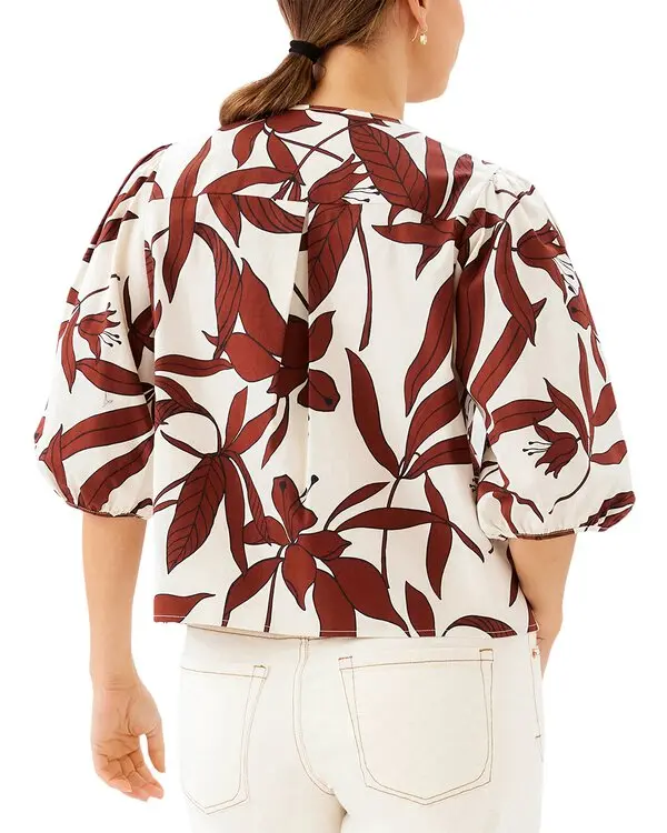 Karen Kane Puff Sleeve Printed Blouse