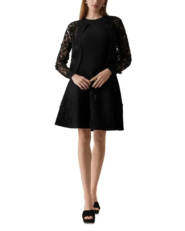 Rickie Freeman For Teri Jon Lace Knit Cardigan