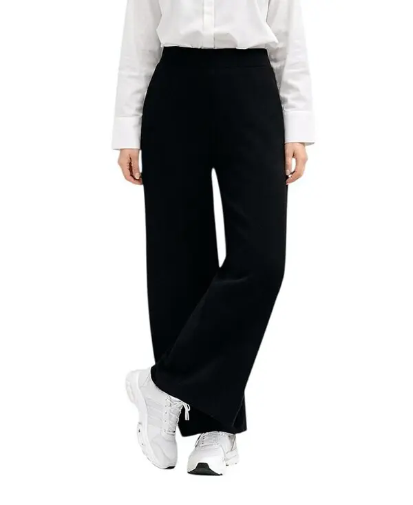 ACCOUCHEE Cool Knit Flexible Waist Palazzo Pants