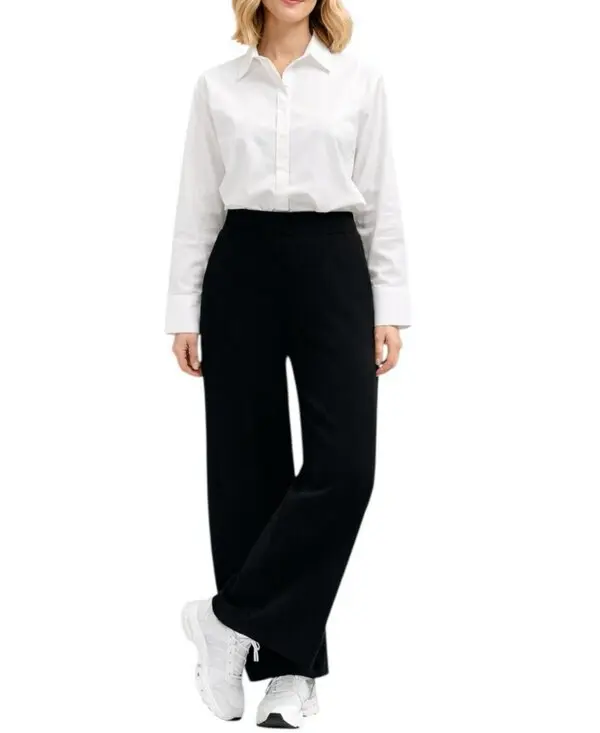 ACCOUCHEE Cool Knit Flexible Waist Palazzo Pants
