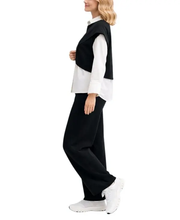ACCOUCHEE Cool Knit Flexible Waist Palazzo Pants