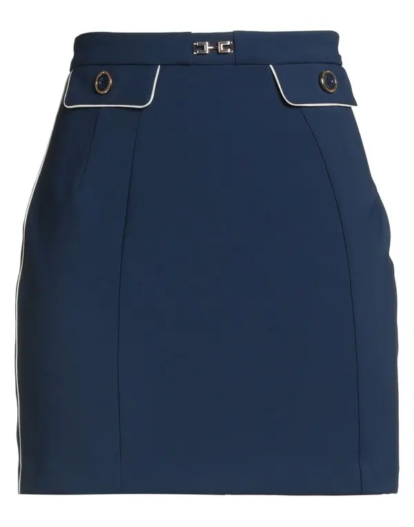 Elisabetta Franchi Crepe Mini Skirt With Button Embellishments