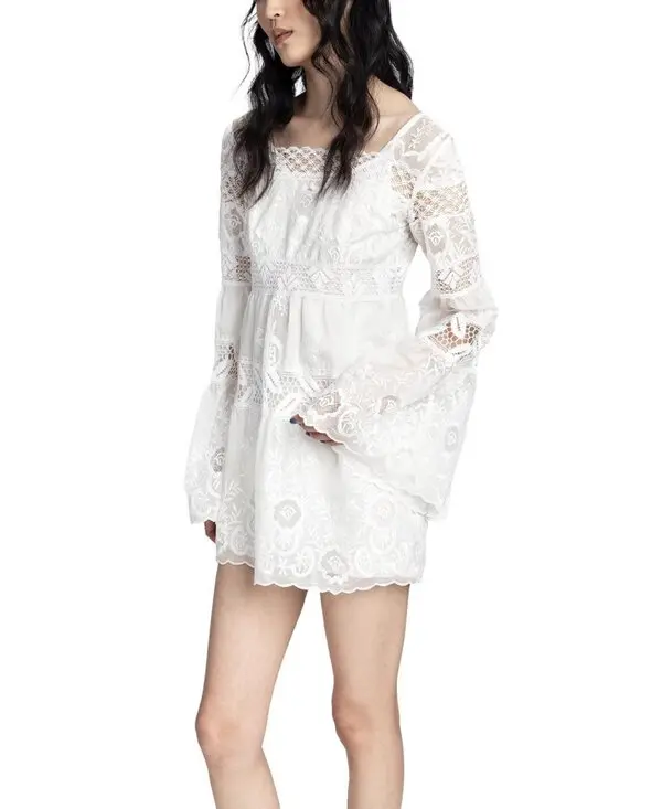 Anna Sui Cottage Rose Lace Mini Dress