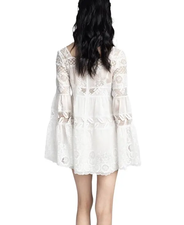 Anna Sui Cottage Rose Lace Mini Dress