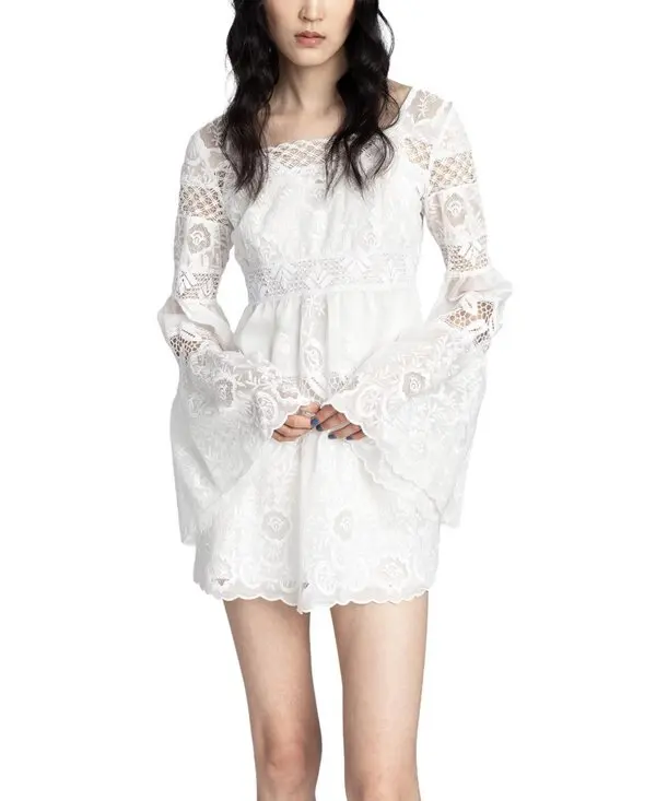 Anna Sui Cottage Rose Lace Mini Dress