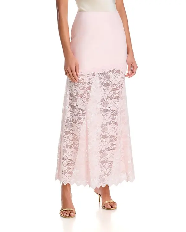 Generation Love Lace Combo Satin Maxi Skirt - Ballet Slipper