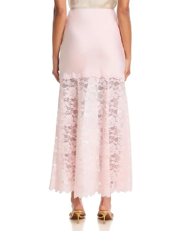 Generation Love Lace Combo Satin Maxi Skirt - Ballet Slipper