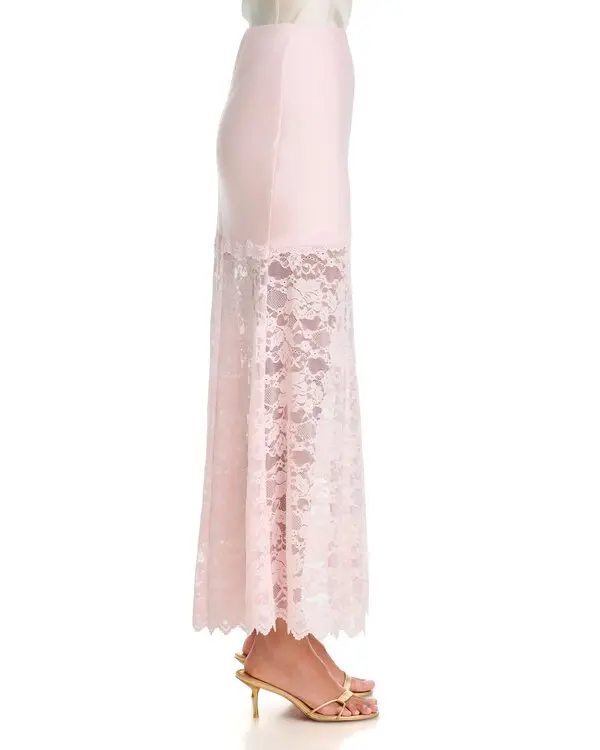 Generation Love Lace Combo Satin Maxi Skirt - Ballet Slipper
