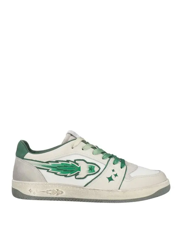 ENTERPRISE JAPAN Low Top Sneakers In Light Calfskin And Textile Fibers - Grey