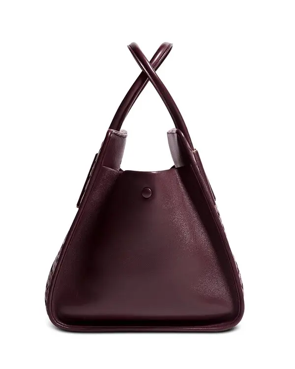 Bottega Veneta Barbara Small Intrecciato Leather Tote Bag - Deep Mahogany/brass
