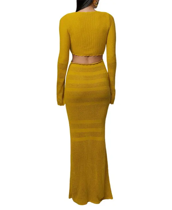 JLUXLABEL Blossom Haven Maxi Dress With Cut Out And Keyhole Embellishment