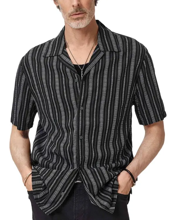 John Varvatos Dan Short Sleeve Camp Collar Shirt