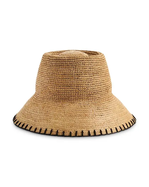 Madewell Blanket Stitch Raffia Sun Hat - Dune