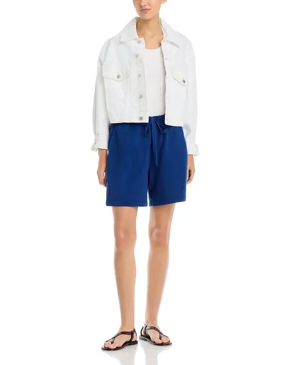 Eileen Fisher Striped Cotton Gauze Drawstring Shorts