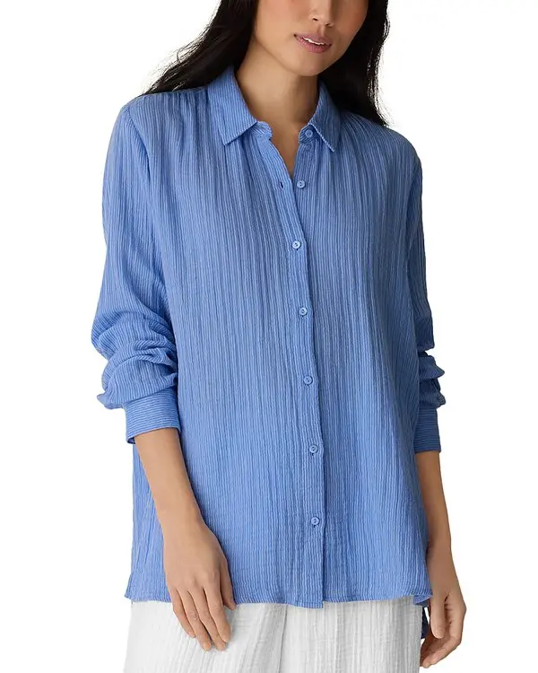 Eileen Fisher Striped Cotton Gauze Shirt