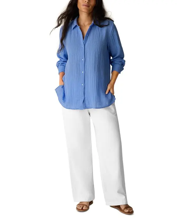 Eileen Fisher Striped Cotton Gauze Shirt