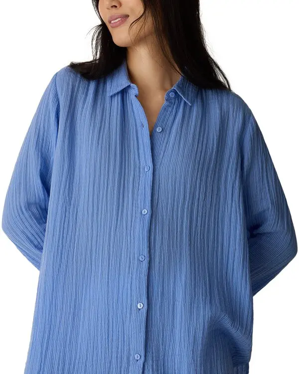 Eileen Fisher Striped Cotton Gauze Shirt