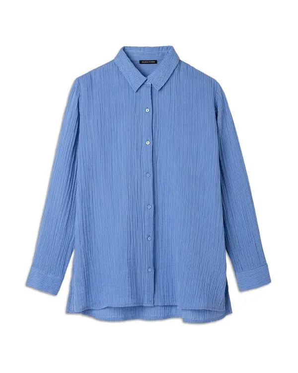 Eileen Fisher Striped Cotton Gauze Shirt