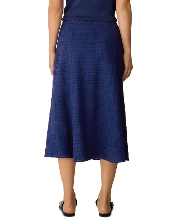Eileen Fisher Cotton Voile Box Pleat Midi Skirt - Deep Dive