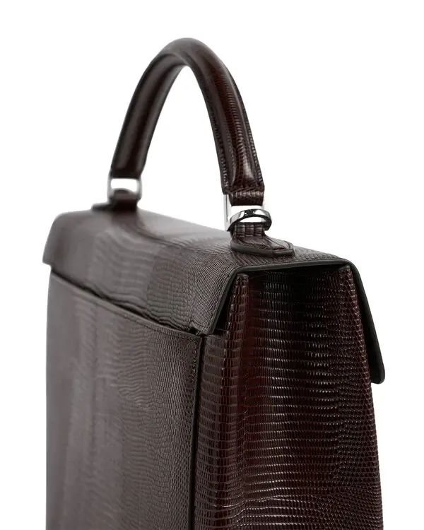 TOTEME Lizard Embossed Leather Top Handle Bag