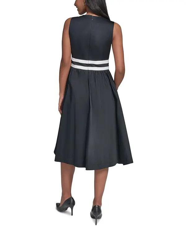 Karl Lagerfeld Paris Sleeveless Midi Dress With Bow Trim