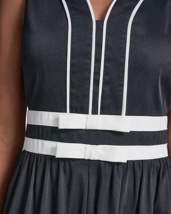 Karl Lagerfeld Paris Sleeveless Midi Dress With Bow Trim