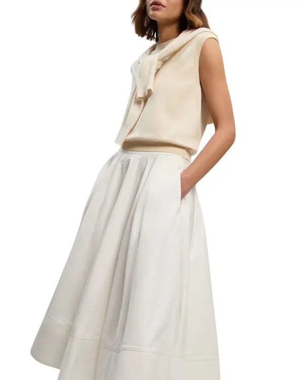 Karen Millen Cotton Tailored Full Midi Skirt