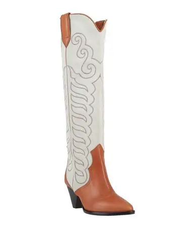 Isabel Marant Étoile Tan Calfskin And Cow Leather Cowboy Boots