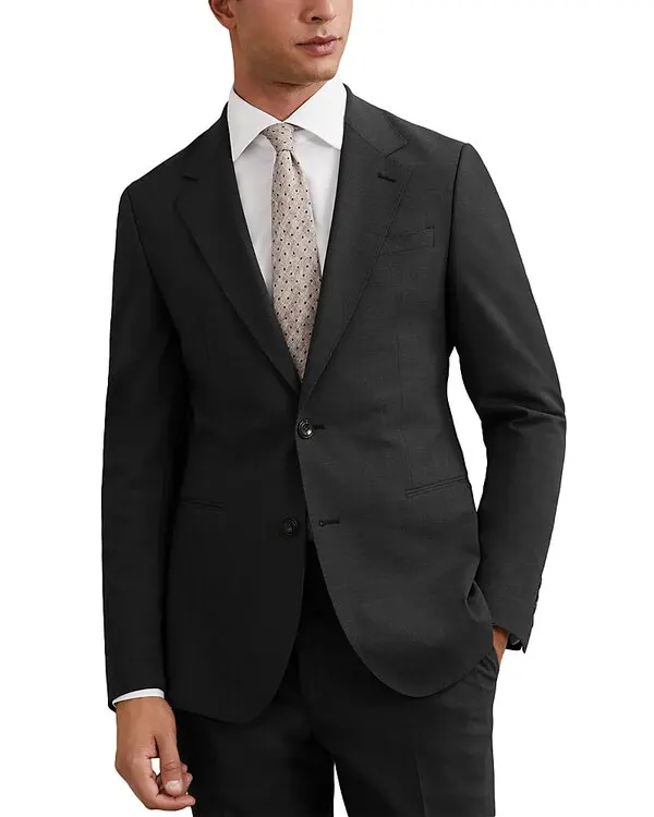 REISS Promise Single Breasted Two Button Notch Plain Weave Suit Jacket