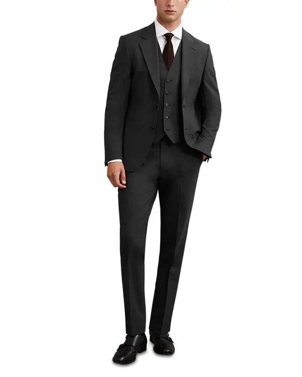REISS Promise Single Breasted Two Button Notch Plain Weave Suit Jacket