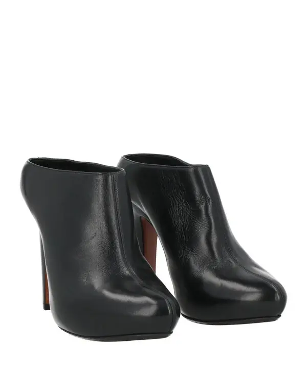 Alexander McQueen Leather Pointed Toe Cone Heel Mules