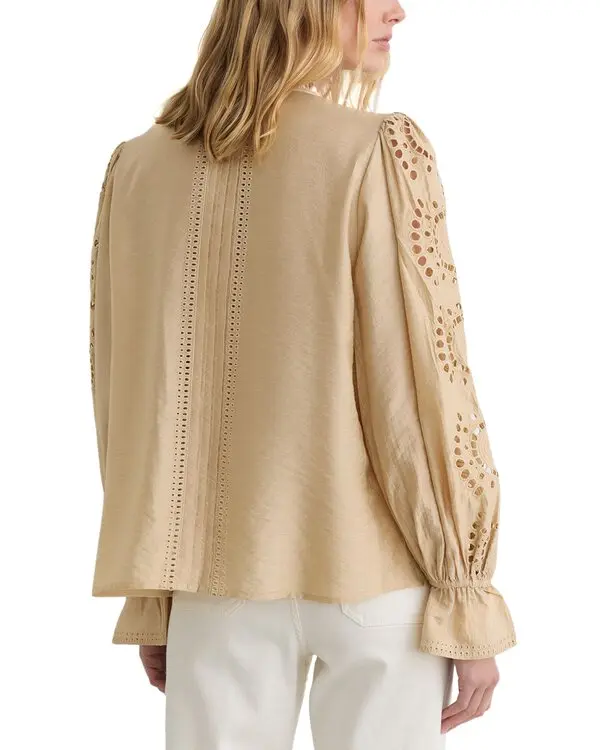REISS Rhiannon Cut Out Lace Blouse
