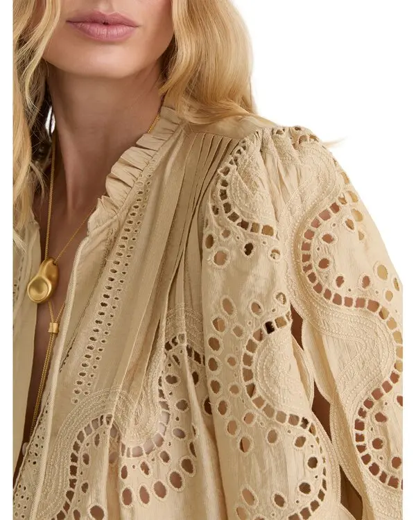 REISS Rhiannon Cut Out Lace Blouse