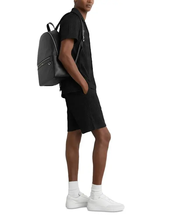 REISS Textured Drawstring Shorts - Black
