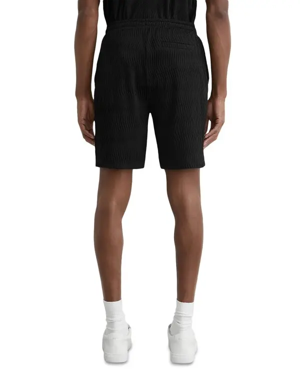 REISS Textured Drawstring Shorts - Black
