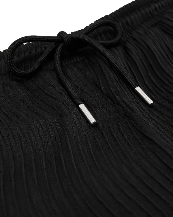 REISS Textured Drawstring Shorts - Black