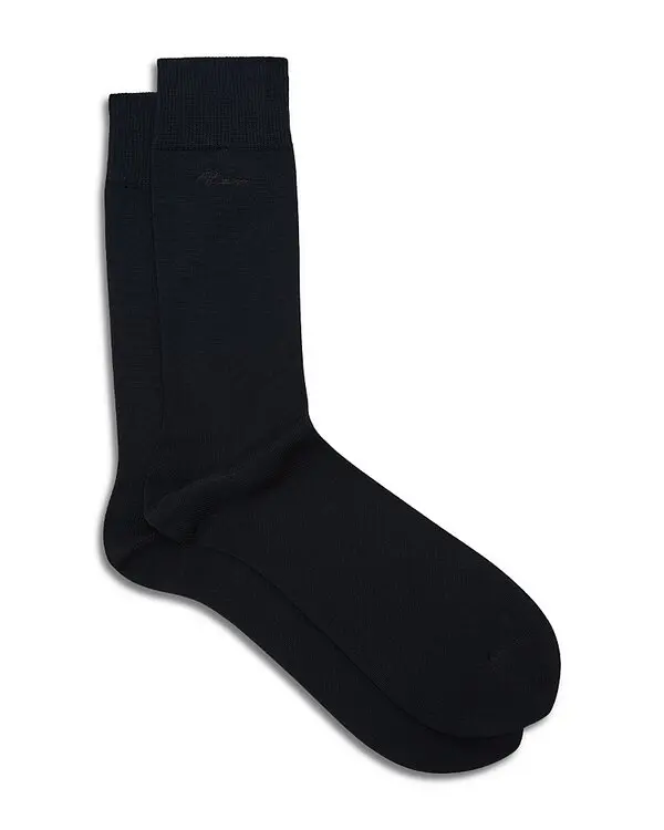 REISS Milo Logo Embroidered Crew Socks - Navy