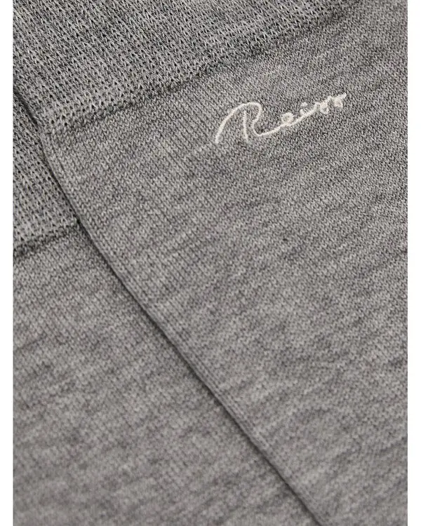 REISS Milo Logo Embroidered Crew Socks