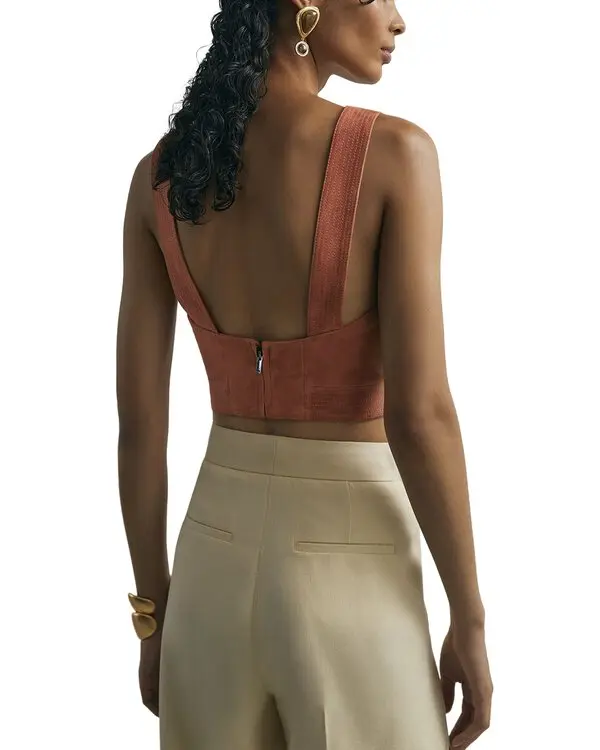 REISS Farley Suede Bustier Top