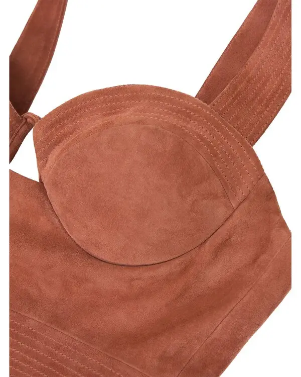 REISS Farley Suede Bustier Top