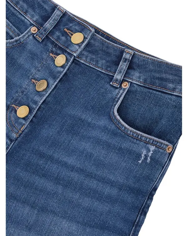 REISS Petites Lana Mid Rise Straight Leg Jeans - Mid Blue