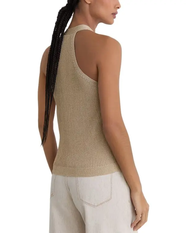 REISS Liliana Metallic Halter Vest