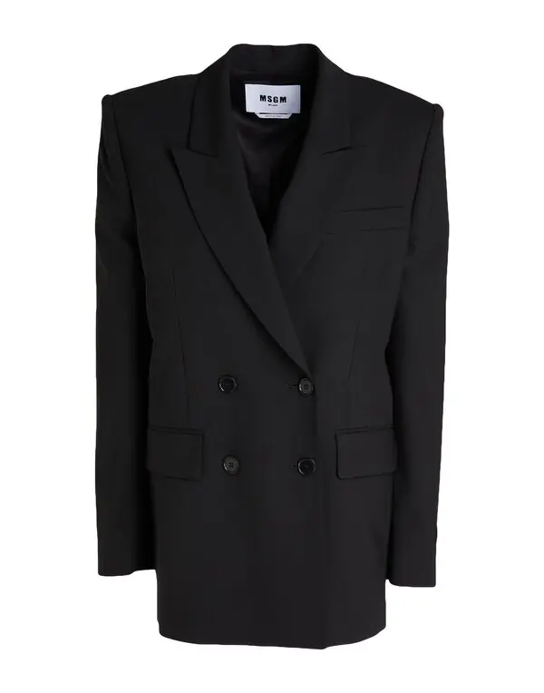 MSGM Double-breasted Virgin Wool And Elastane Blazer