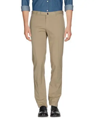 Incotex Taupe Cotton Elastane Twill Tailored Pants