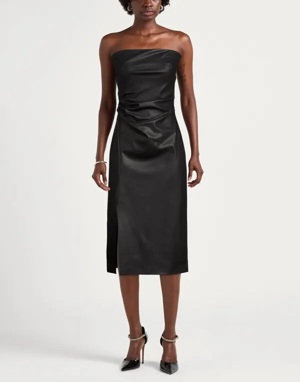 OTTOD'AME Strapless Midi Dress With Side Slit